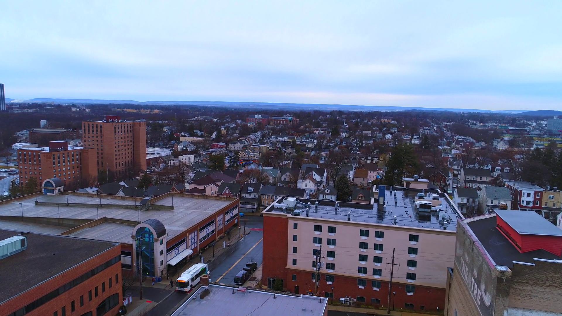 Aerial Bethlehem Pa Flyover Pennsylvania Industry Growing City Stock ...