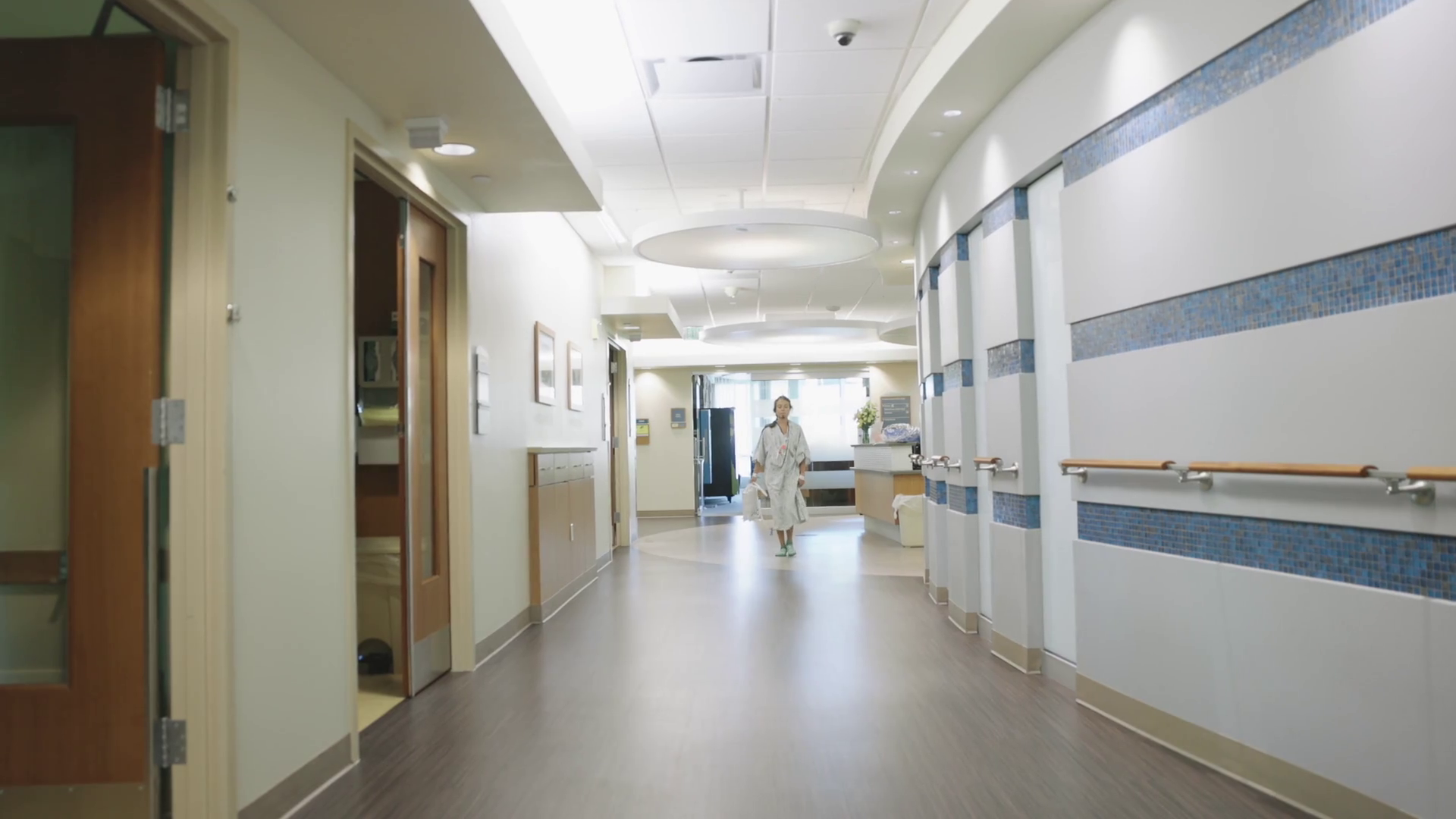 Patient Walks Through Hospital Hallway Stock Footage SBV-347748210 ...