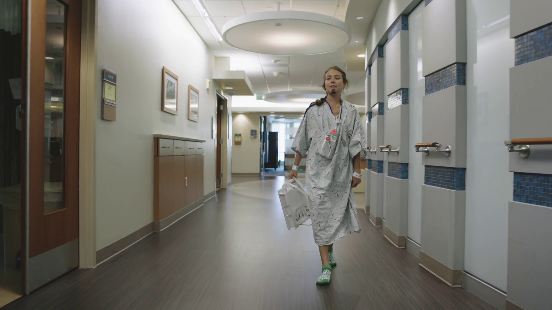 Female Patient Walking Through Hospital Stock Footage SBV-347748223 ...