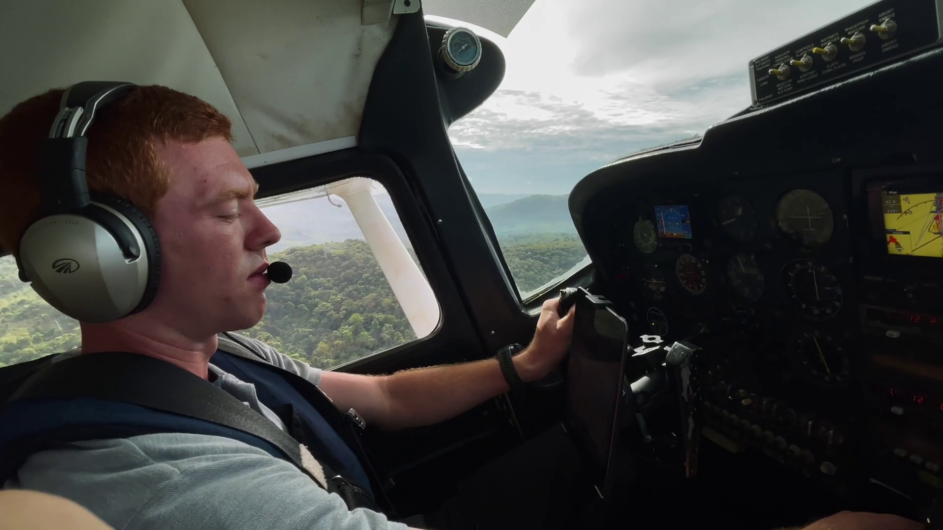 Close Up Cockpit Avionics Bay Pilot Piloting Stock Footage SBV ...