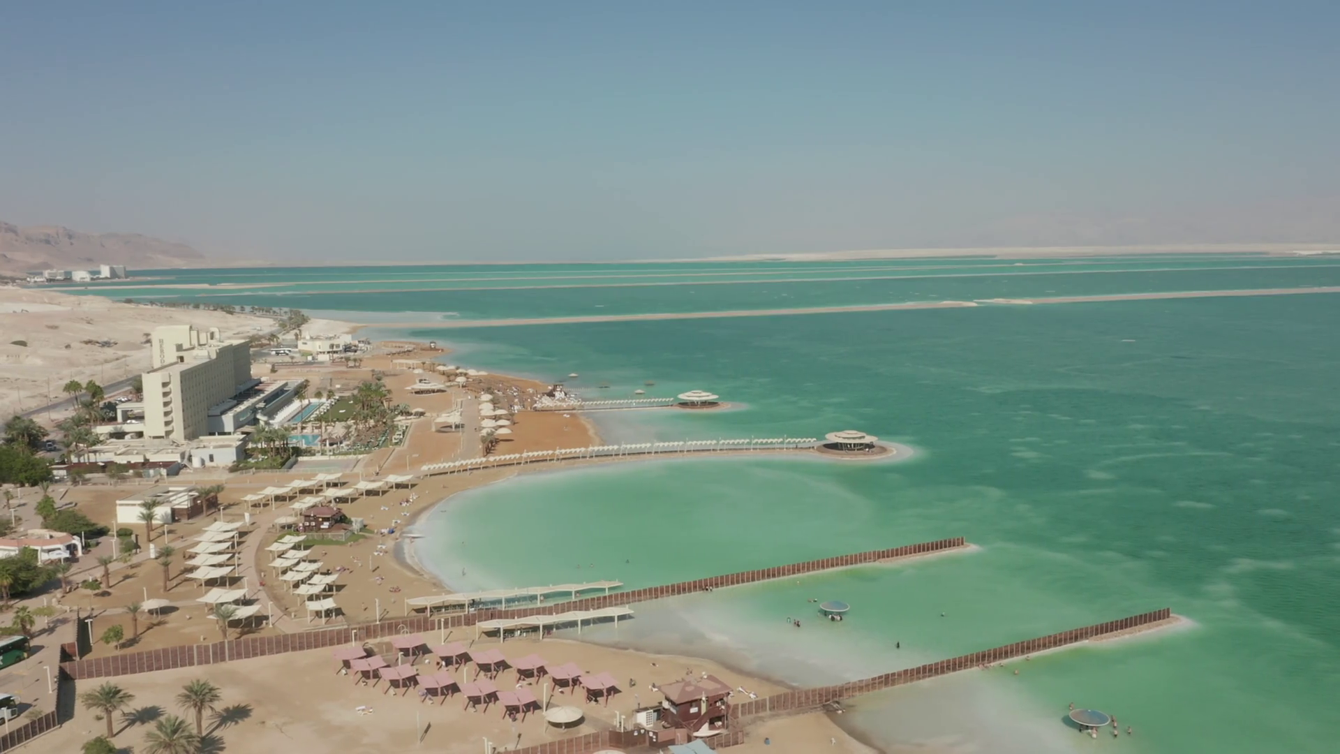 Dead Sea Resort Vacation Israel Travel Drone Stock Footage SBV ...