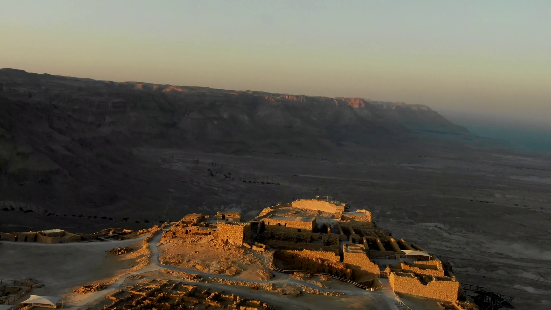 Masada Ruins Aerial Drone Israel History Stock Footage SBV-347741765 ...