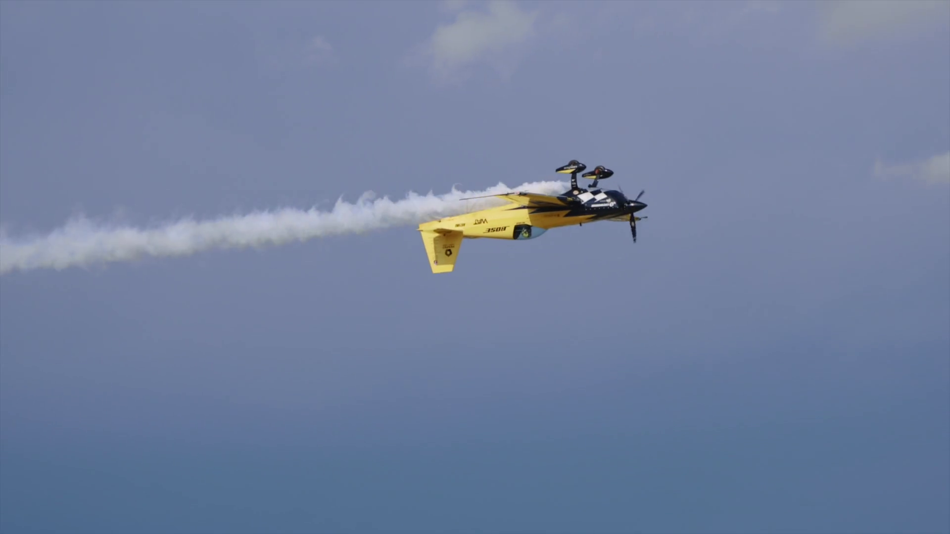 Flying Aerobatic Plane Upside Down Leaving Stock Footage SBV-348262958 ...