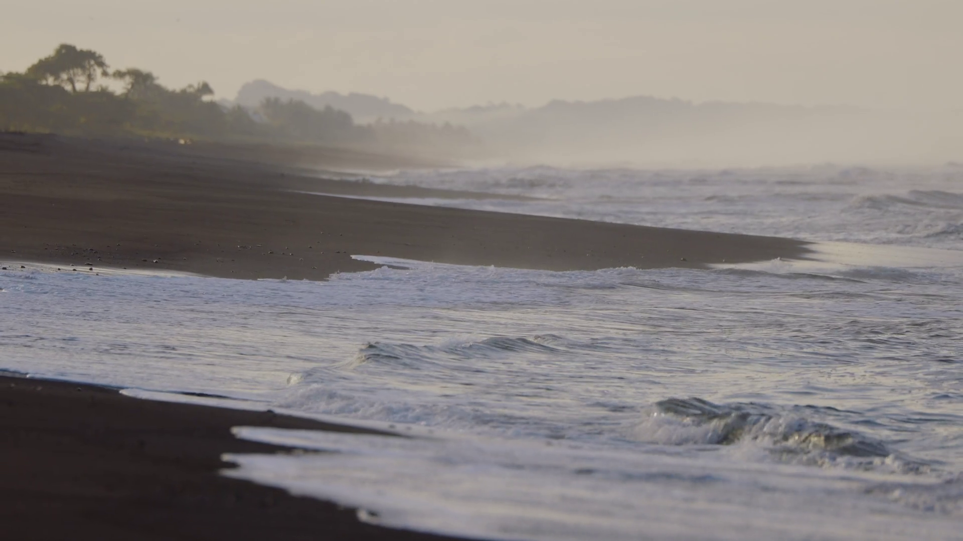 Foggy Morning Beach Sand Costa Rica Gentle Stock Footage SBV-347614190 ...