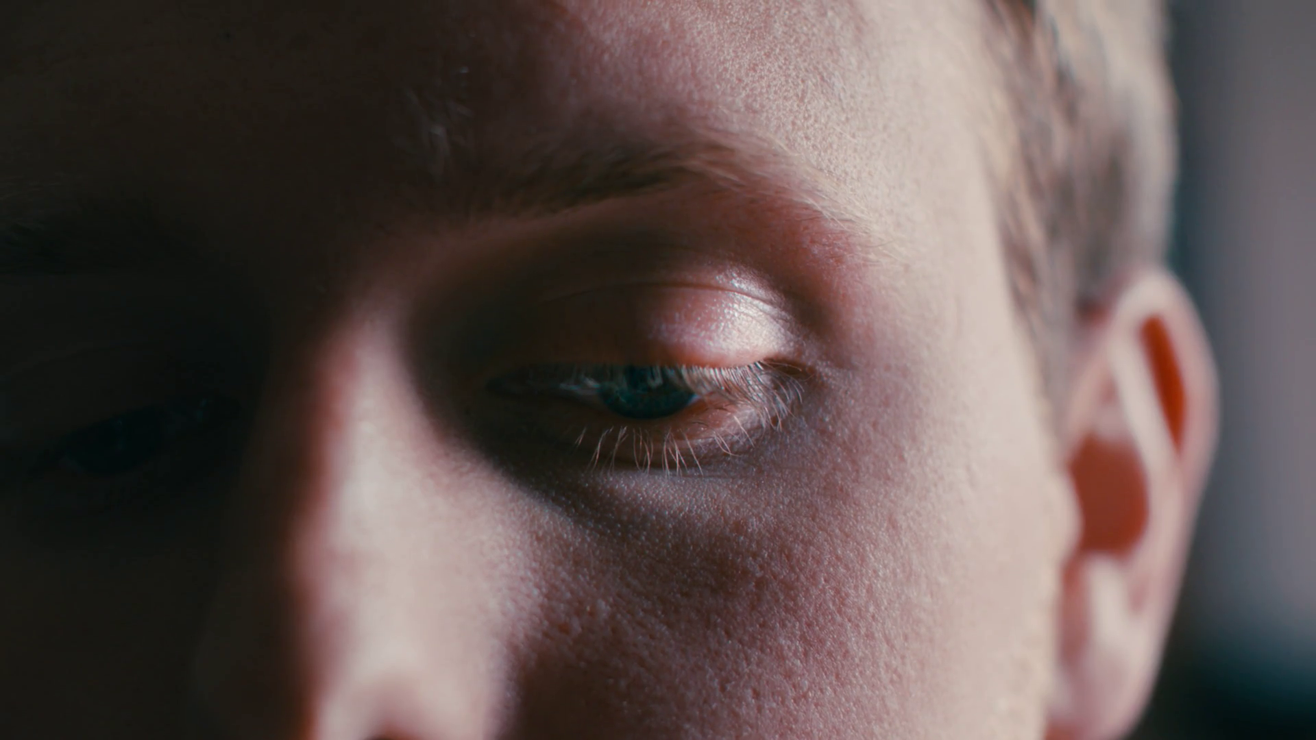 6k Trusting Intense Mans Eye Blinks Looks Stock Footage SBV-322576627 ...