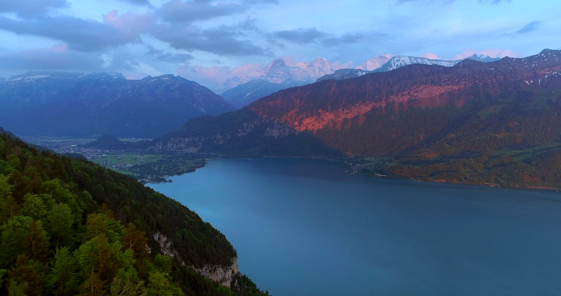 Interlaken Switzerland Aerial Drone Shot Stock Footage SBV-320665055 ...