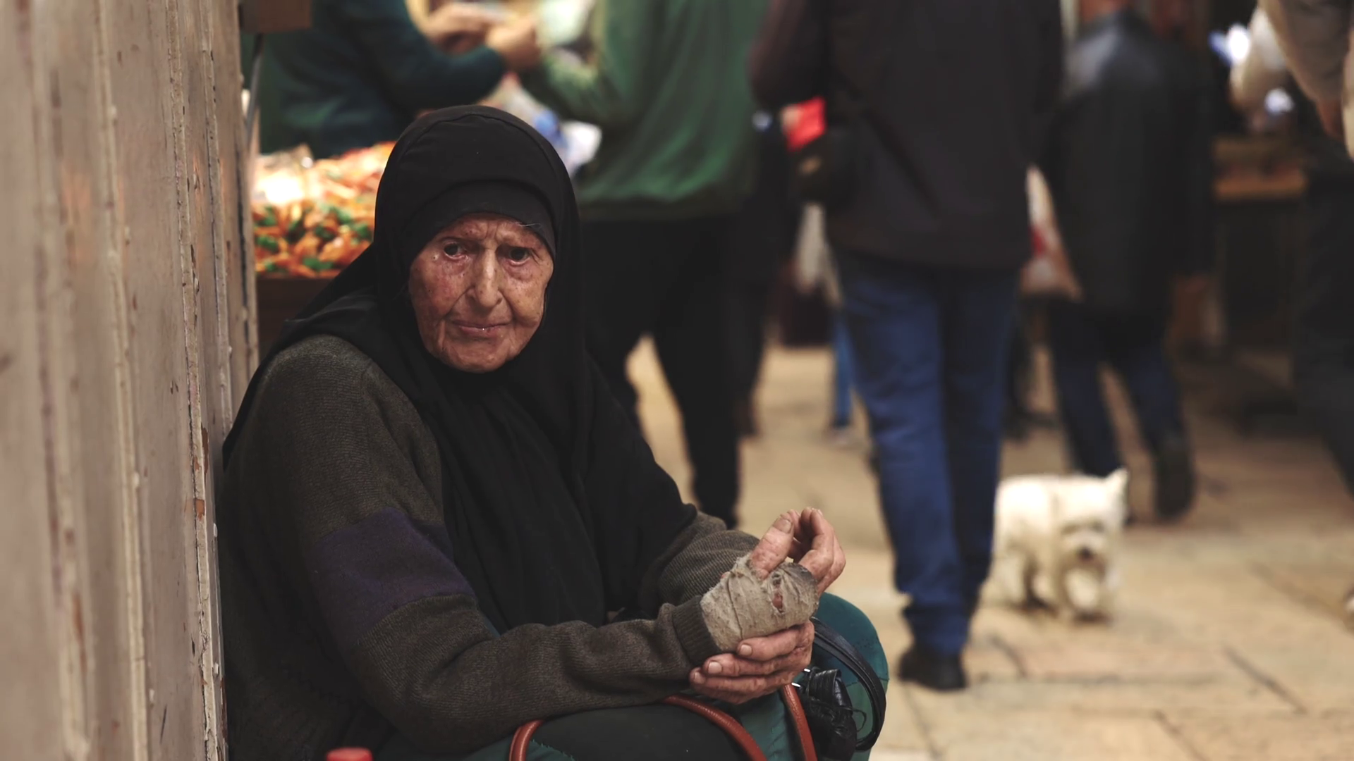 Muslim Homeless Lady Begging On Street Stock Footage SBV-347711624 ...