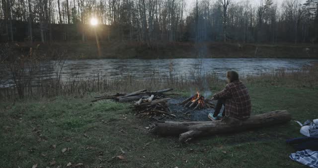Morning Campfire Stock Footage: Royalty-Free Video Clips - Storyblocks