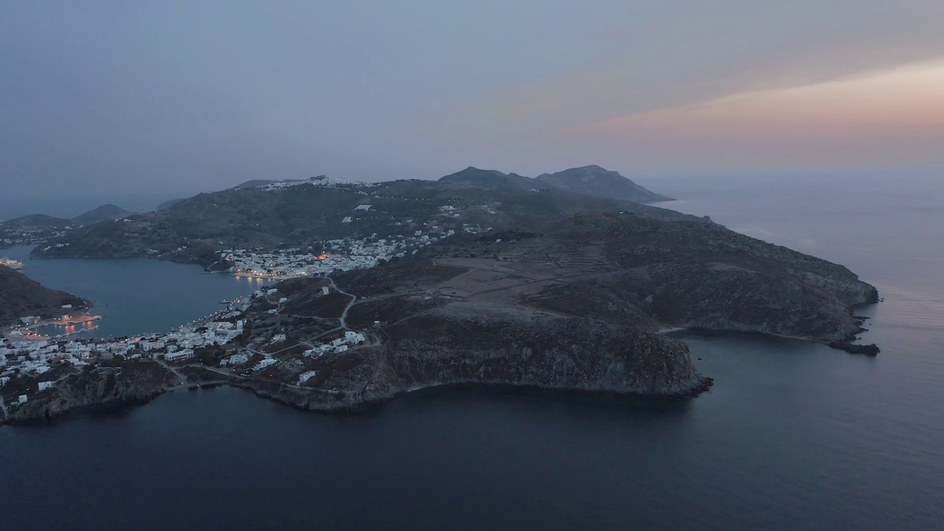 Drone Footage Of Island Of Patmos Greece Isle Stock Footage SBV ...
