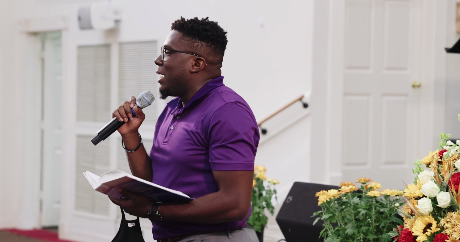 Black Man Preaching in Church Tight Side Stock Video Footage 00:10 SBV ...