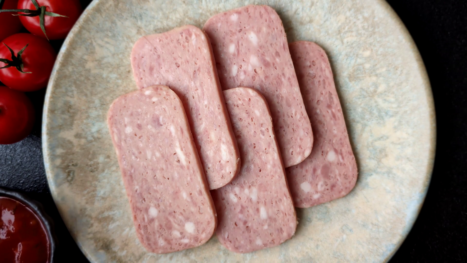 Spiced Ham Slices Canned Meat Lunch Stock Footage SBV-352885655 ...