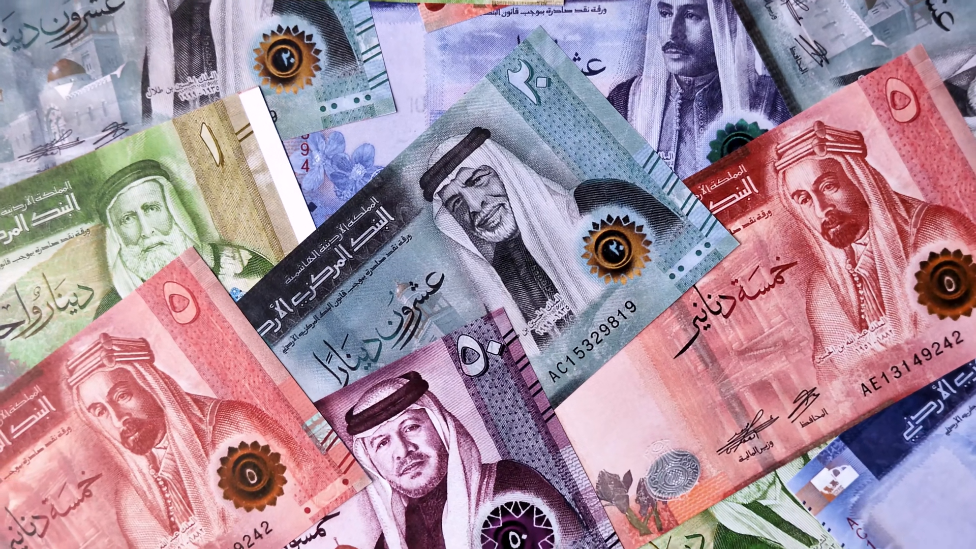 Jordan Money Jordanian Dinar Currency Stock Footage SBV-353628754 ...