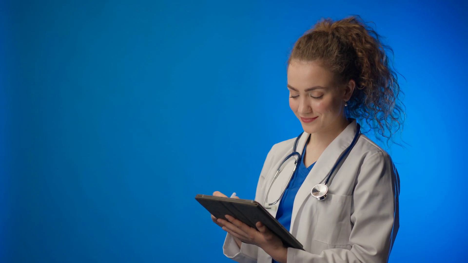 Studio Videoshot Of Young Female Doctor Stock Footage SBV-347456449 ...