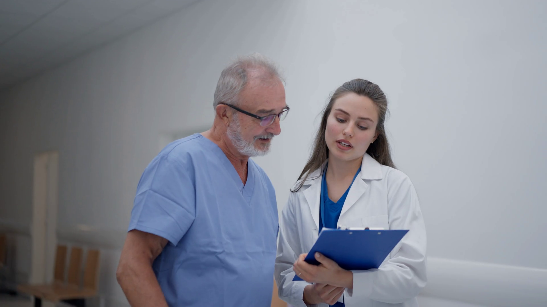 Doctors Discussing At Hospital Corridor Stock Footage SBV-347467019 ...