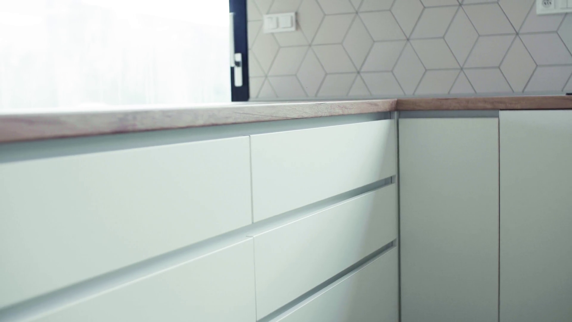 A Close-up View Of Modern Kitchen Cupboards Stock Footage SBV-335797830 ...