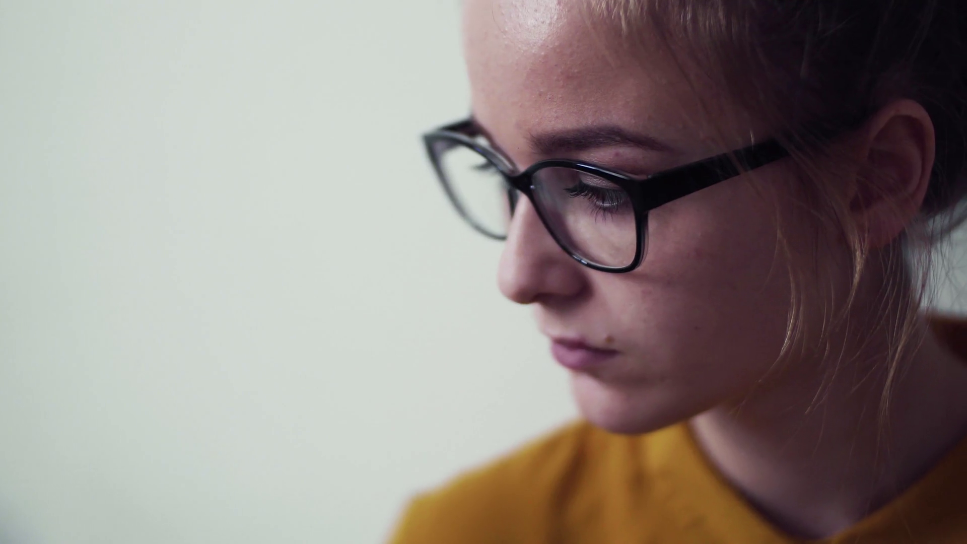 A Close-up Portrait Of Young Girl Looking Sad Stock Footage SBV ...