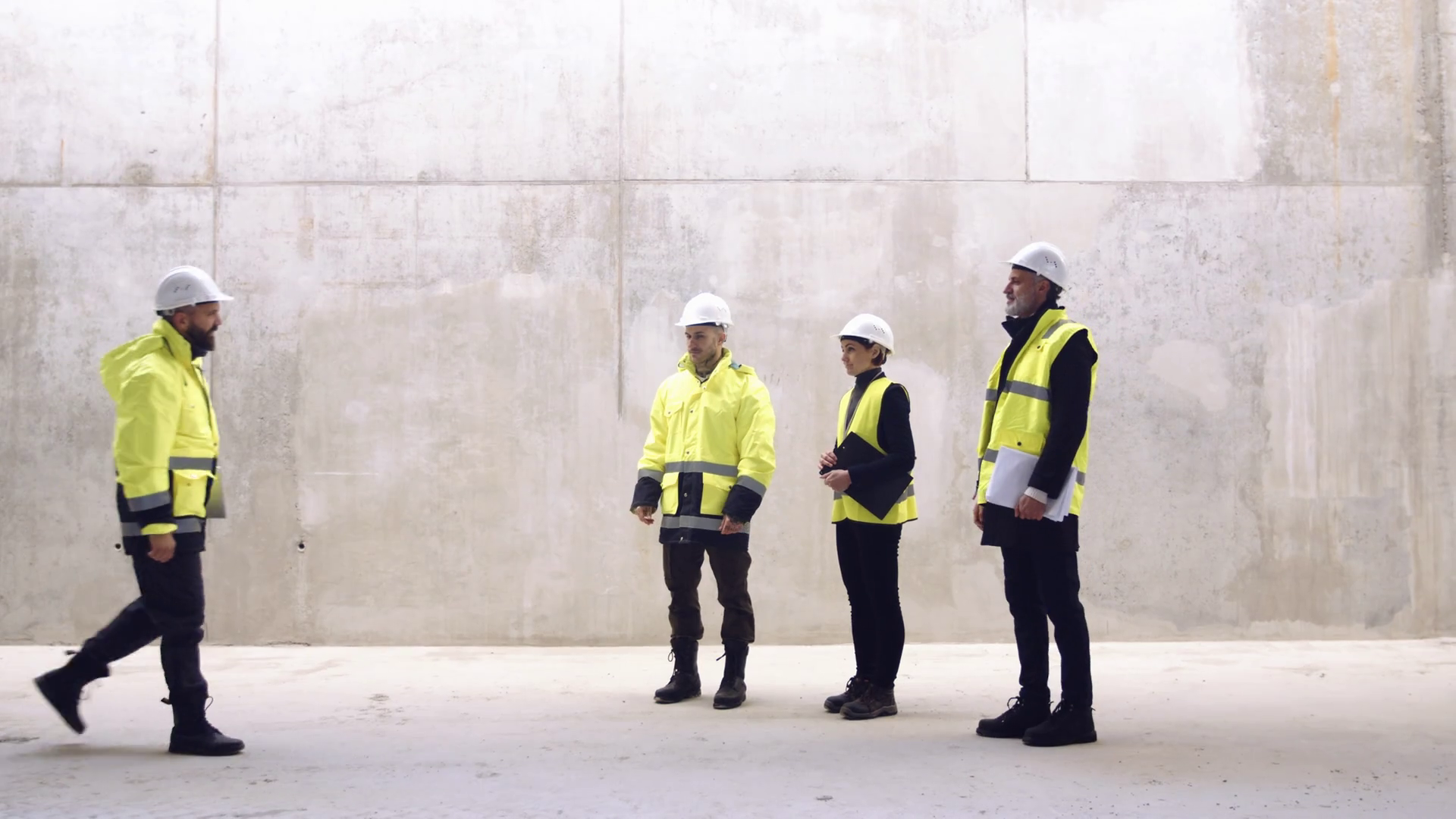 A Group Of Engineers Standing On Stock Footage SBV-338379347 - Storyblocks