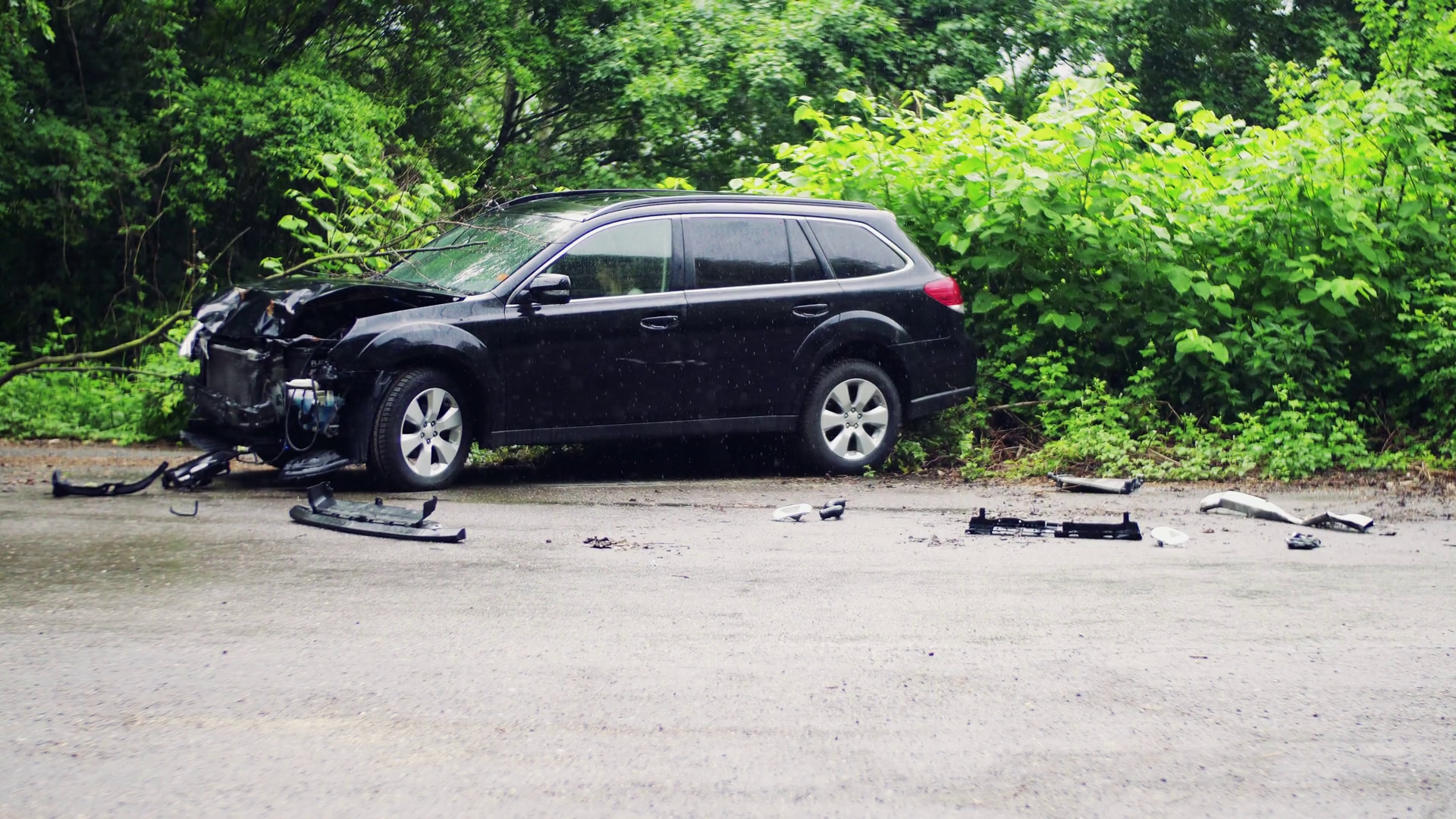 A Woman In Crashed Car On Side Of Road Stock Footage SBV-326017610 ...