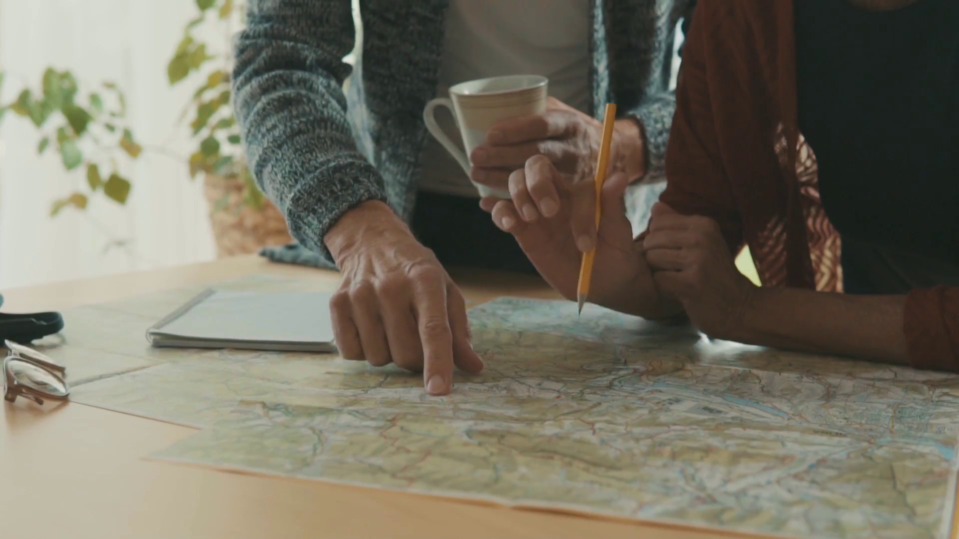 Senior Couple With Map At Home Making Plans Stock Footage SBV-319346308 ...