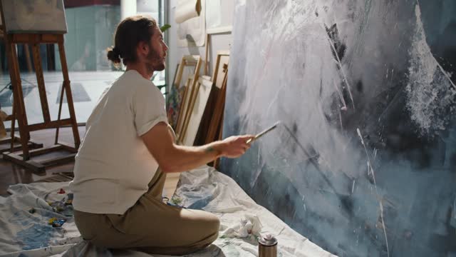 A Montage Of Abstract Expressionist Artworks Stock Footage: Royalty ...