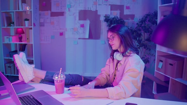 Neon Study Room Stock Footage: Royalty-Free Video Clips - Storyblocks