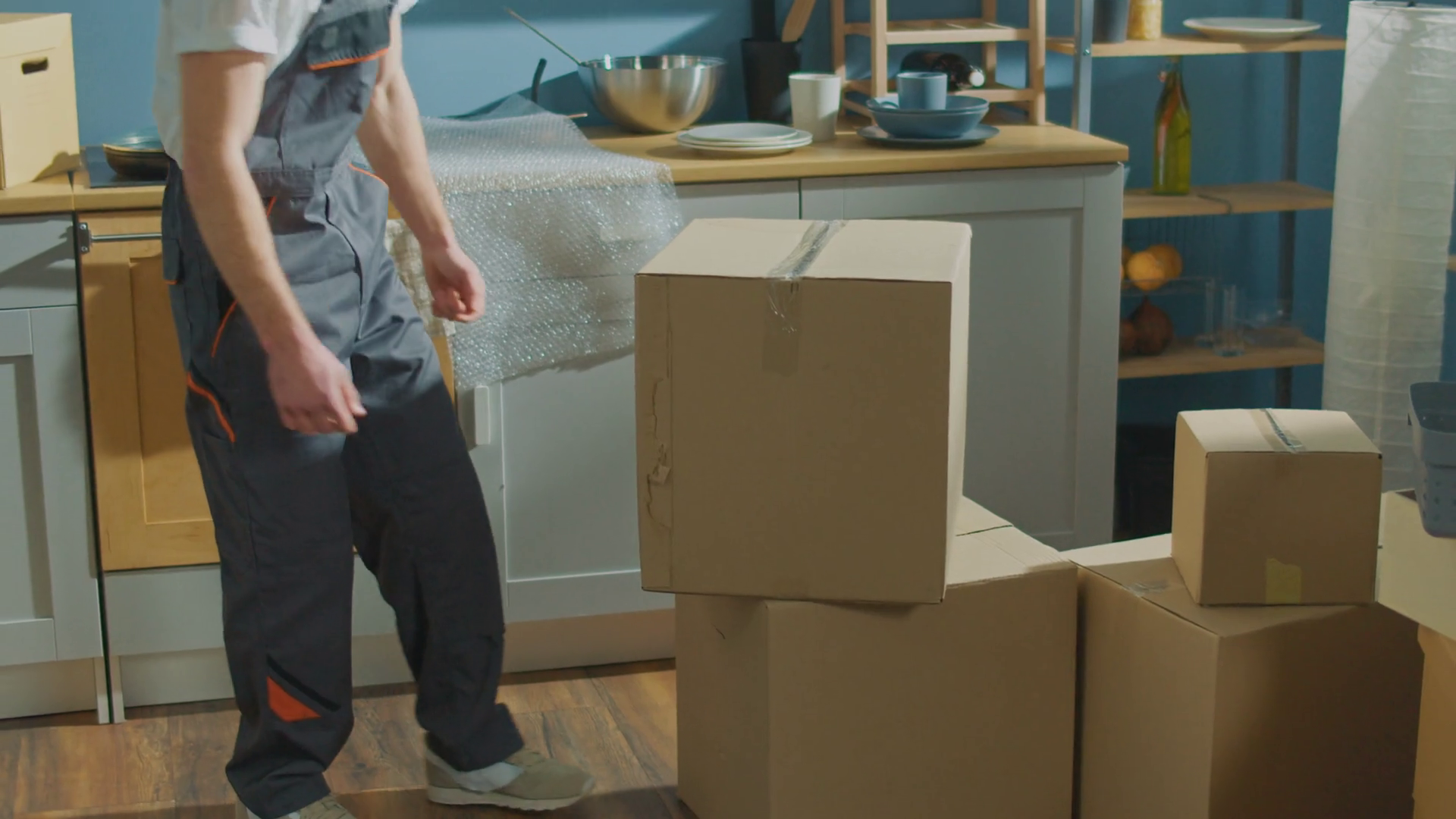 Workers Of Moving Company With Uniforms Stock Footage SBV-347627559 ...