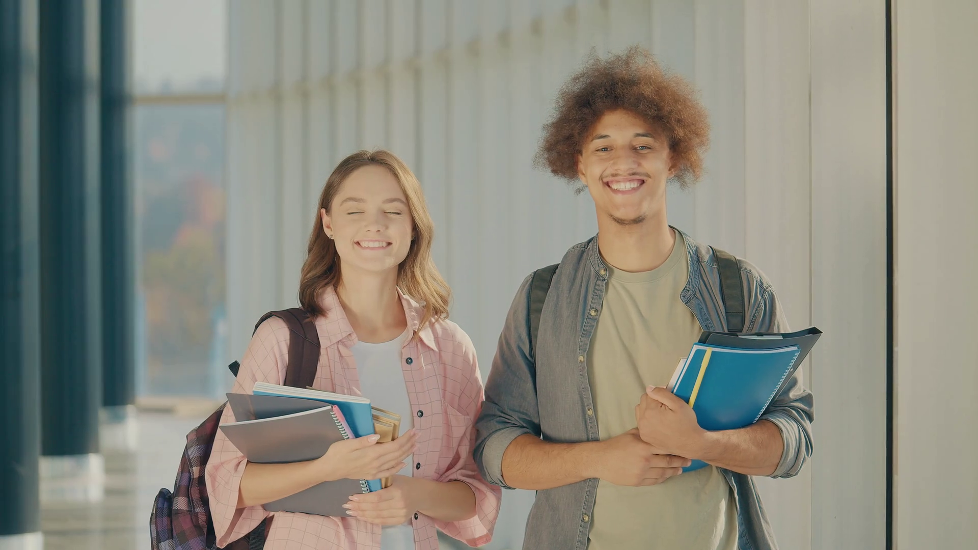Portrait Of Two Students With Books At High Stock Footage SBV-348817988 ...
