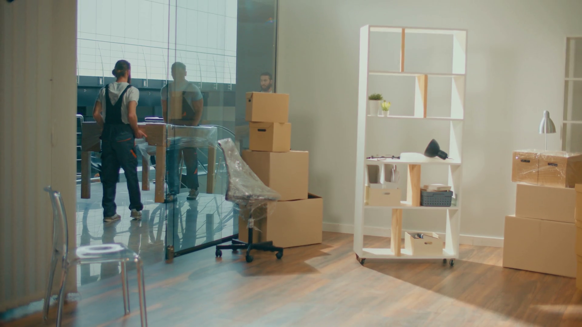 Workers Of Moving Company With Uniforms Stock Footage SBV-348825437 ...