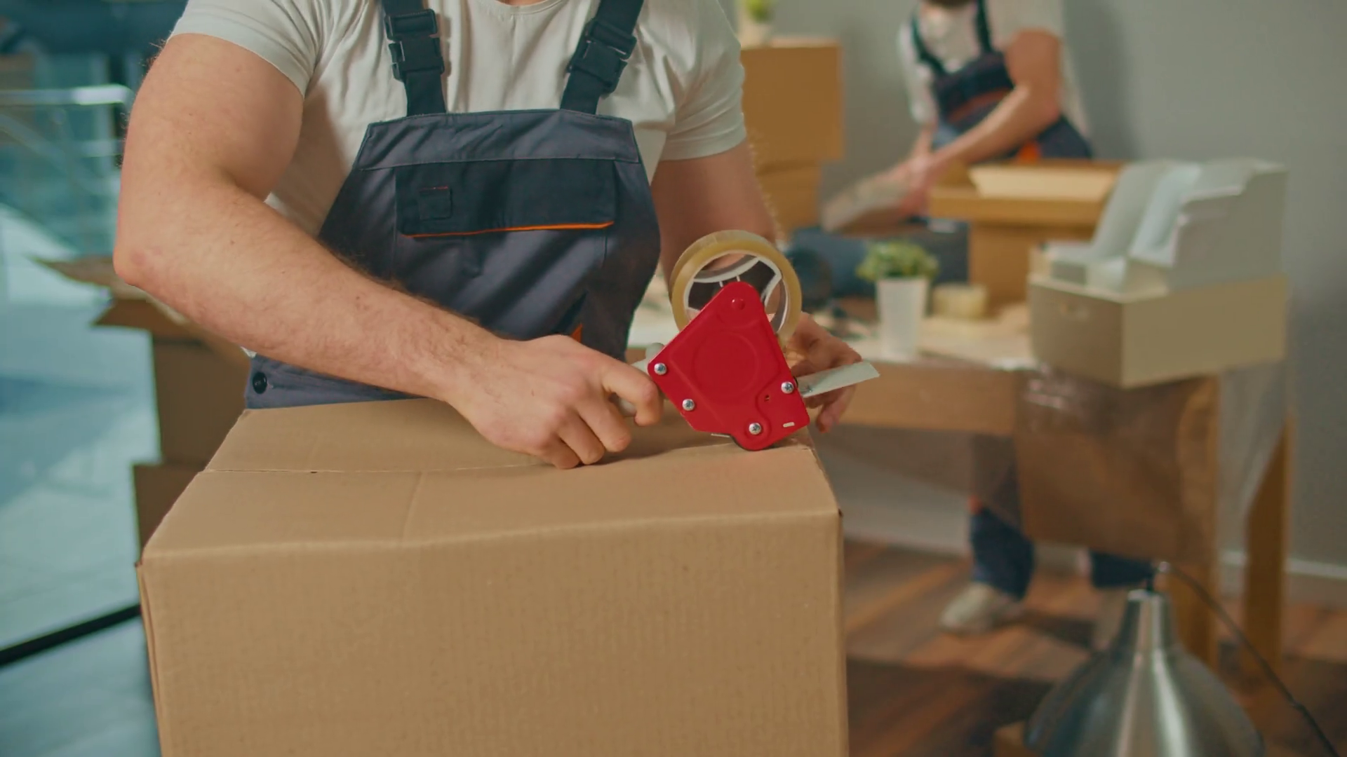 Close-up Of Employee Worker Sealing Stock Footage SBV-348830945 ...