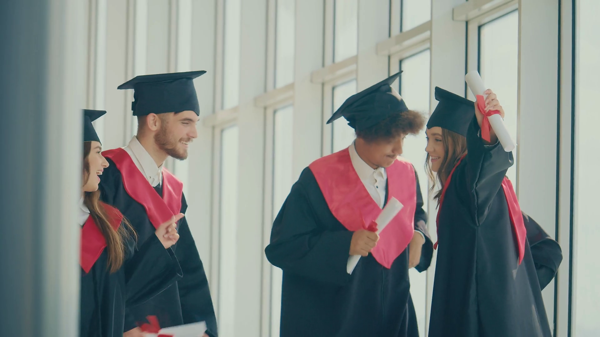 Positive Group Of Successful Graduates Stock Footage SBV-348826467 ...