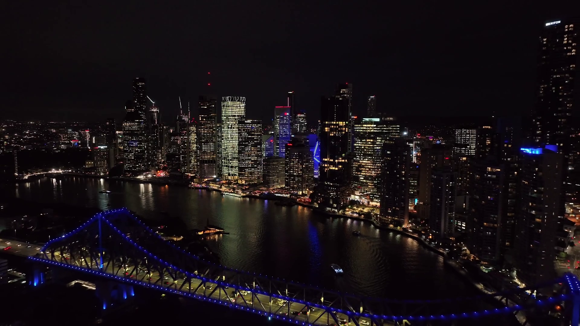 Establishing Drone Shot Of Brisbane City Stock Footage SBV-348522128 ...