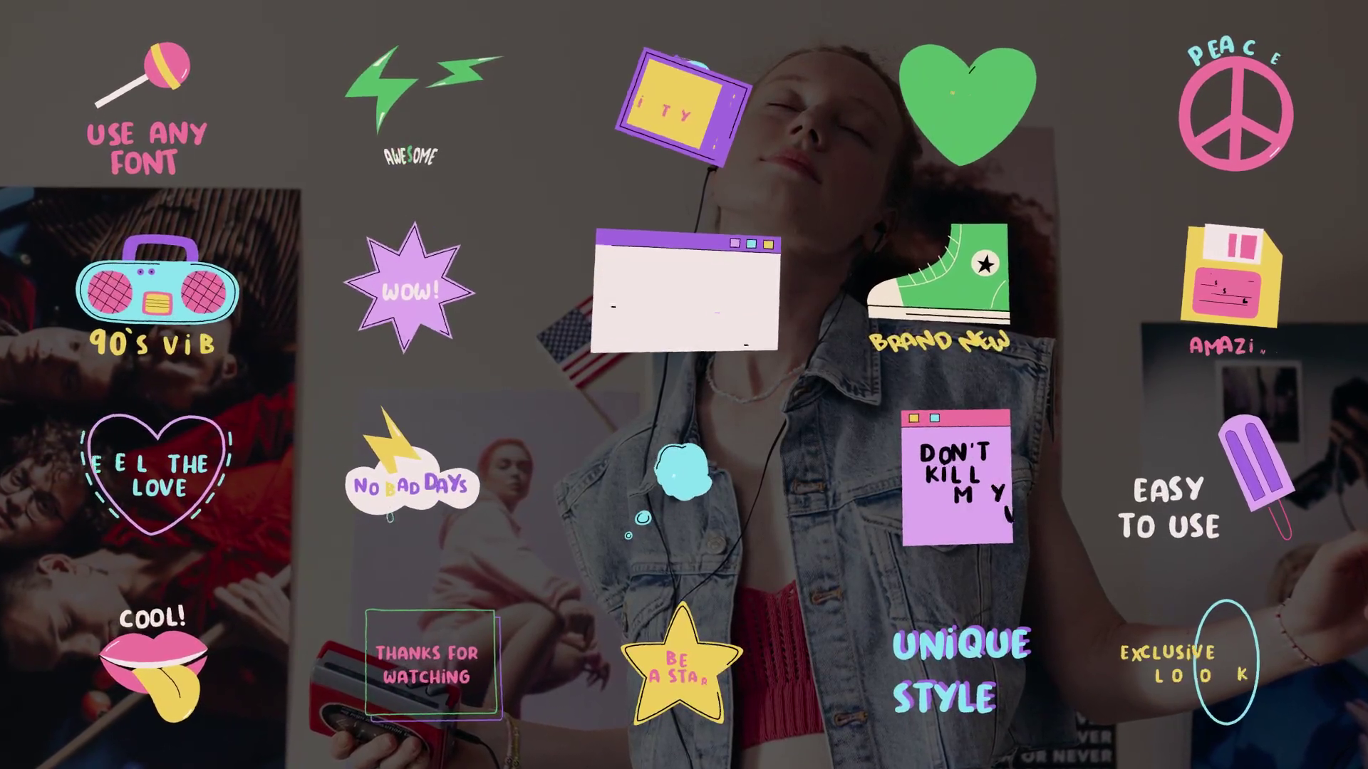 90s Vibes Titles Premiere Pro Template SBV-348660452 - Storyblocks