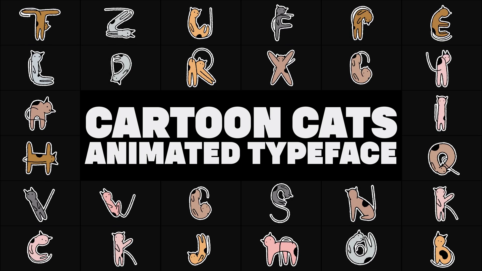 Cartoon Cats Animated Typeface Is Motion Stock Footage SBV-351654937 ...