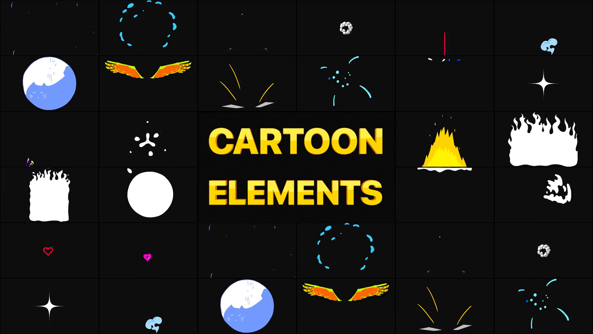 Cartoon Elements Template Brings Playful Stock Footage SBV-348779392 ...