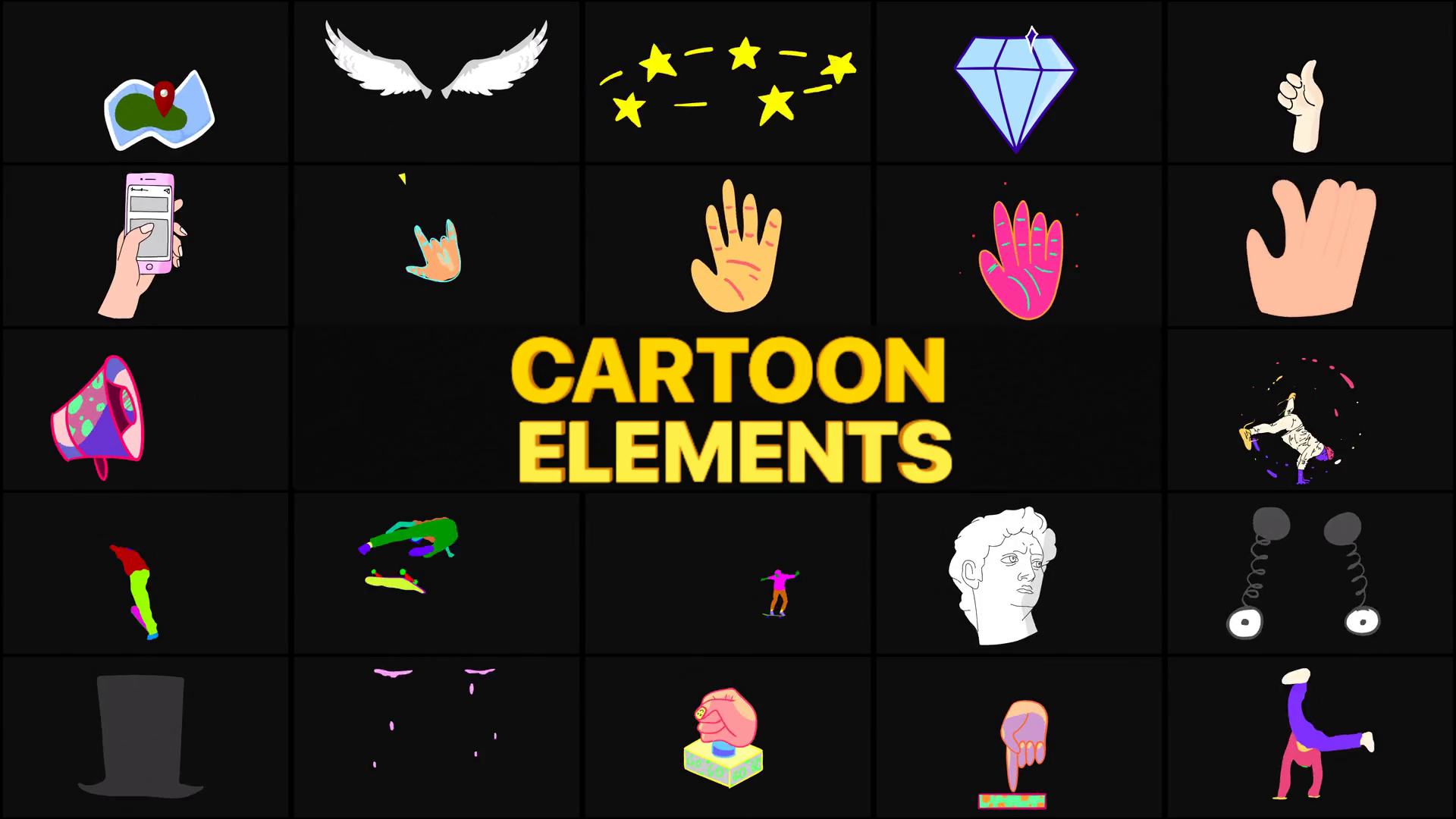 Cartoon Elements Motion Graphics Is Colorful Stock Footage SBV ...