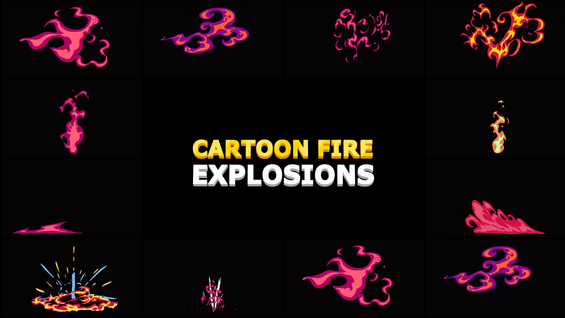 Ignite Project With Cartoon Fire Explosions Stock Motion Graphics SBV ...