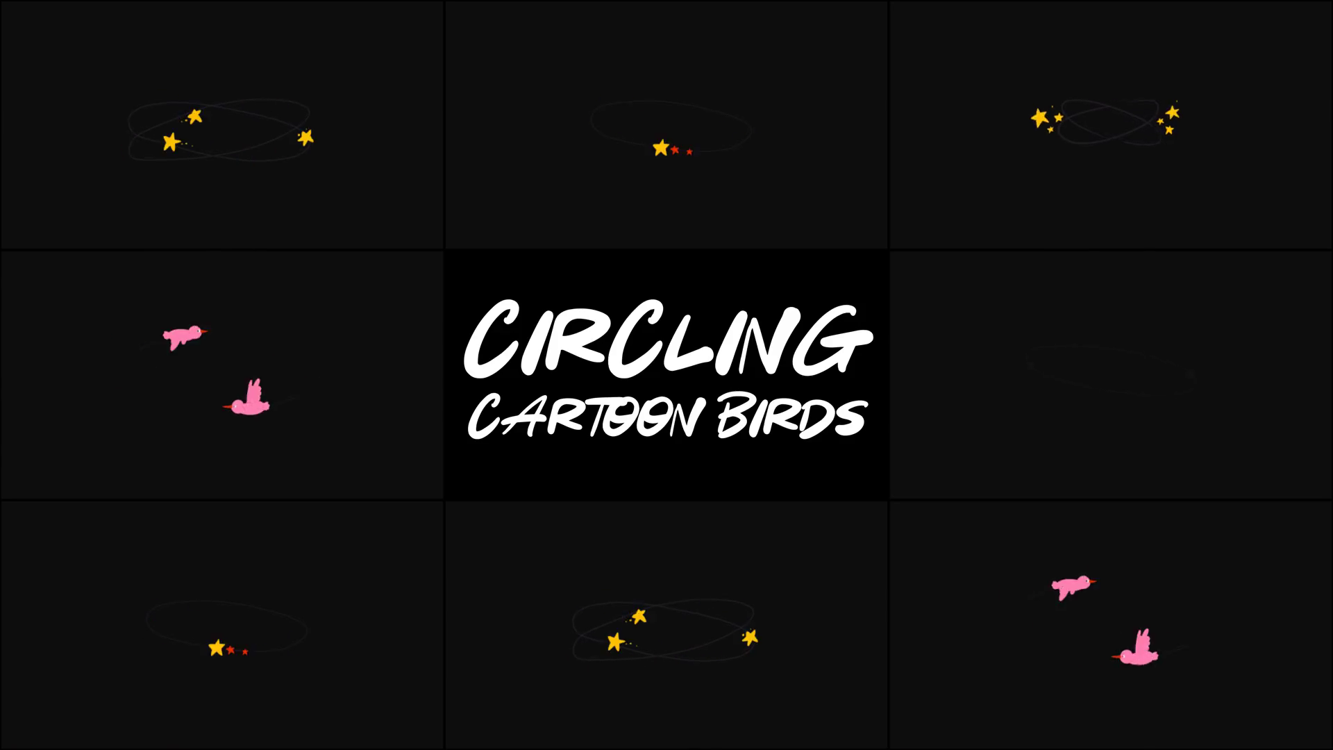 Circling Cartoon Birds Motion Graphics Pack Stock Motion Graphics SBV ...