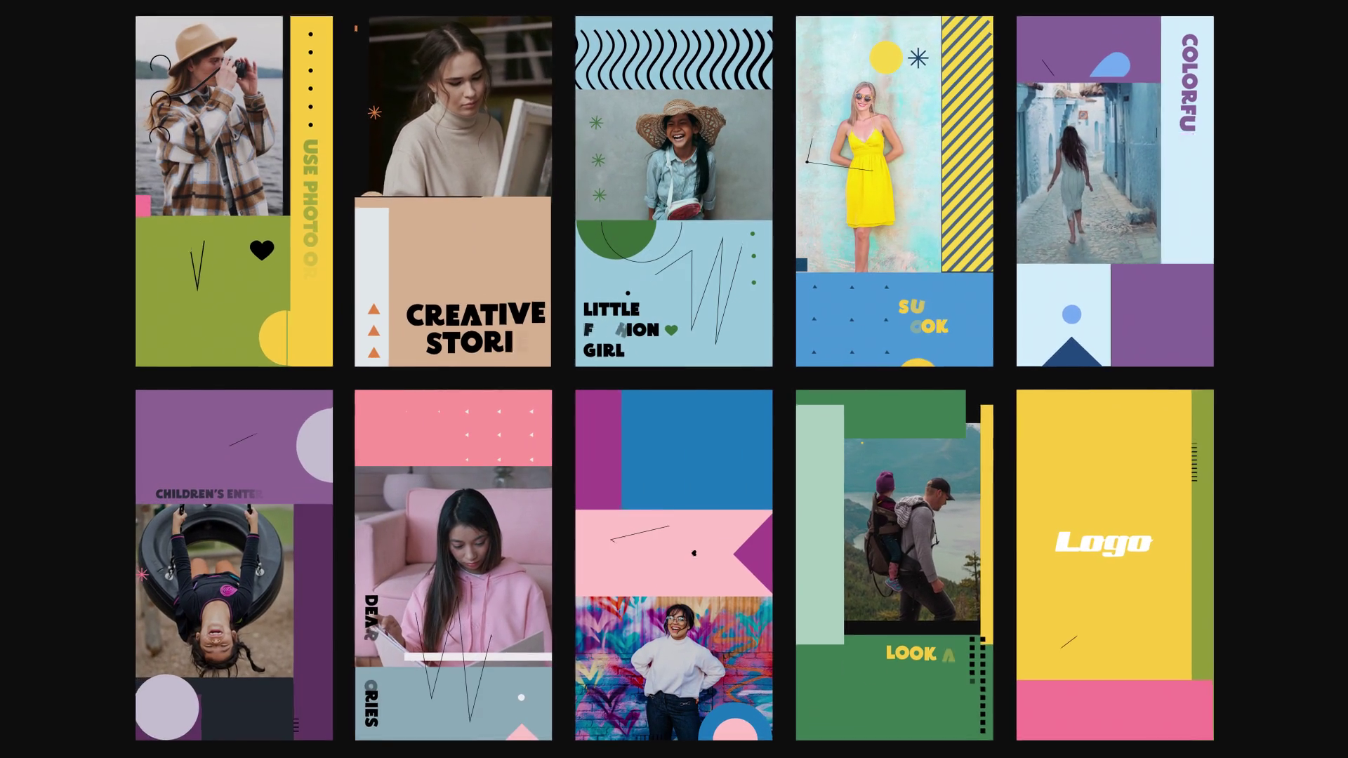 Colorful Bright Stories Premiere Pro Template SBV-347029570 - Storyblocks