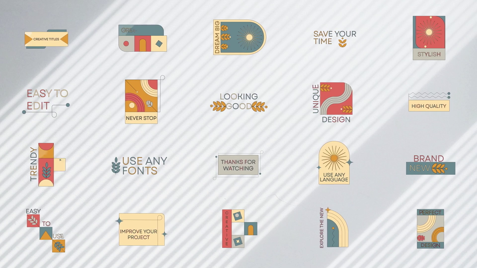 Colorful Shapes Titles Premiere Pro Template SBV-347572318 - Storyblocks