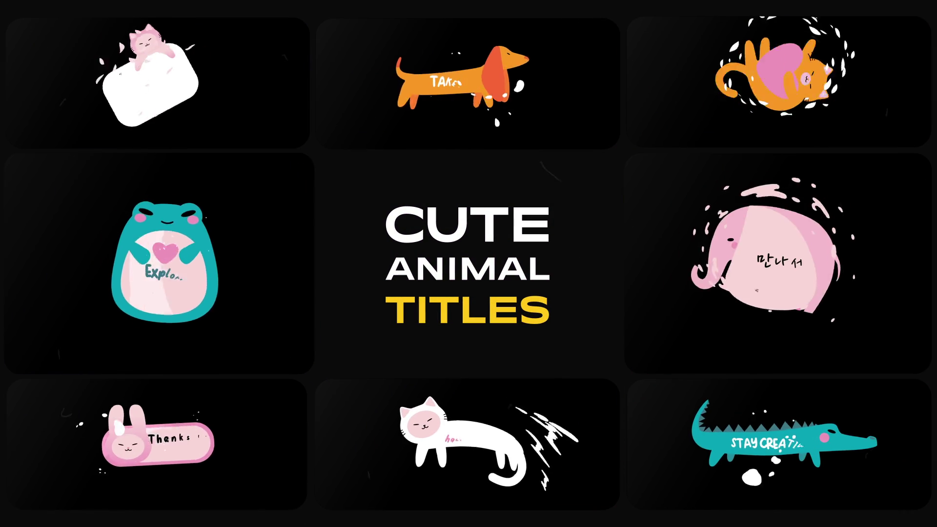 Cute Animal Titles | DaVinci Resolve Template SBV-348620830 - Storyblocks