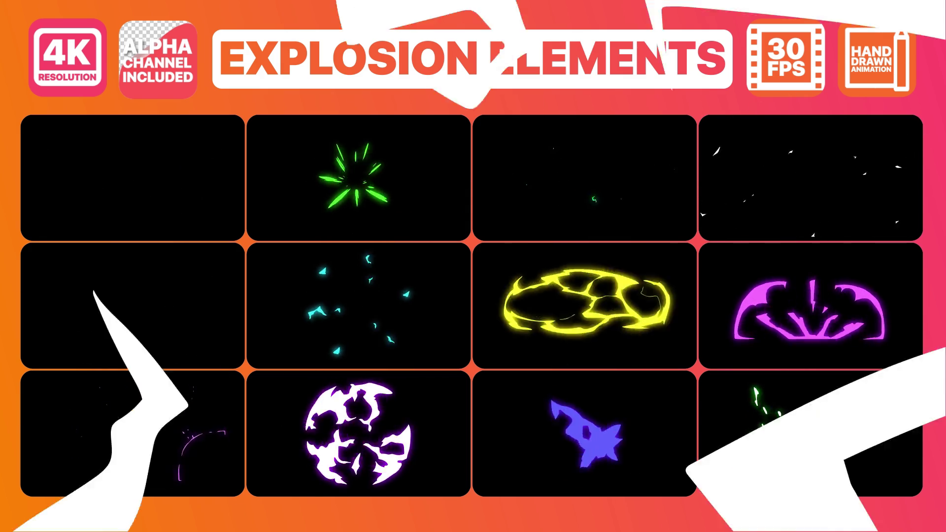 Explosion Elements And Titles | After Effects 01:07 SBV-338726794 ...