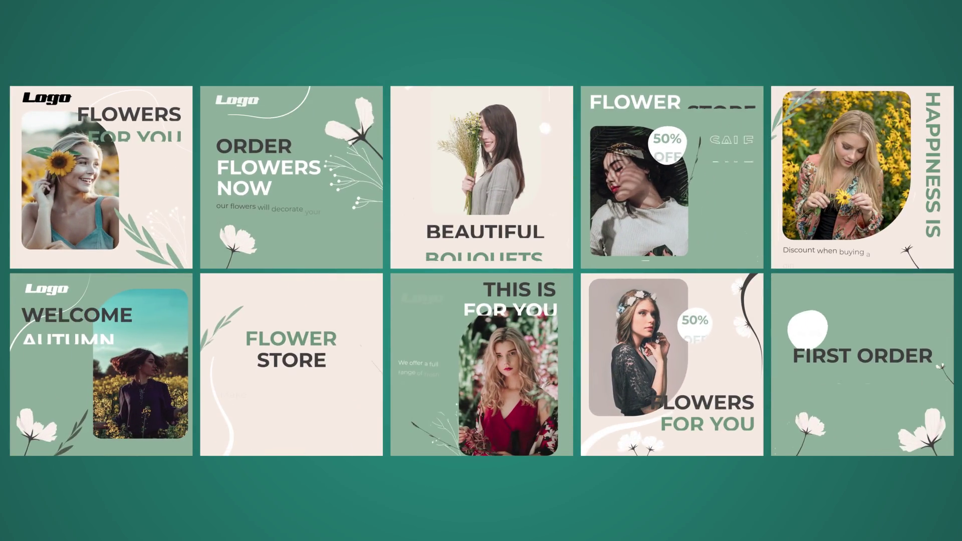 Flower Store Posts Effects Template SBV-347764514 - Storyblocks