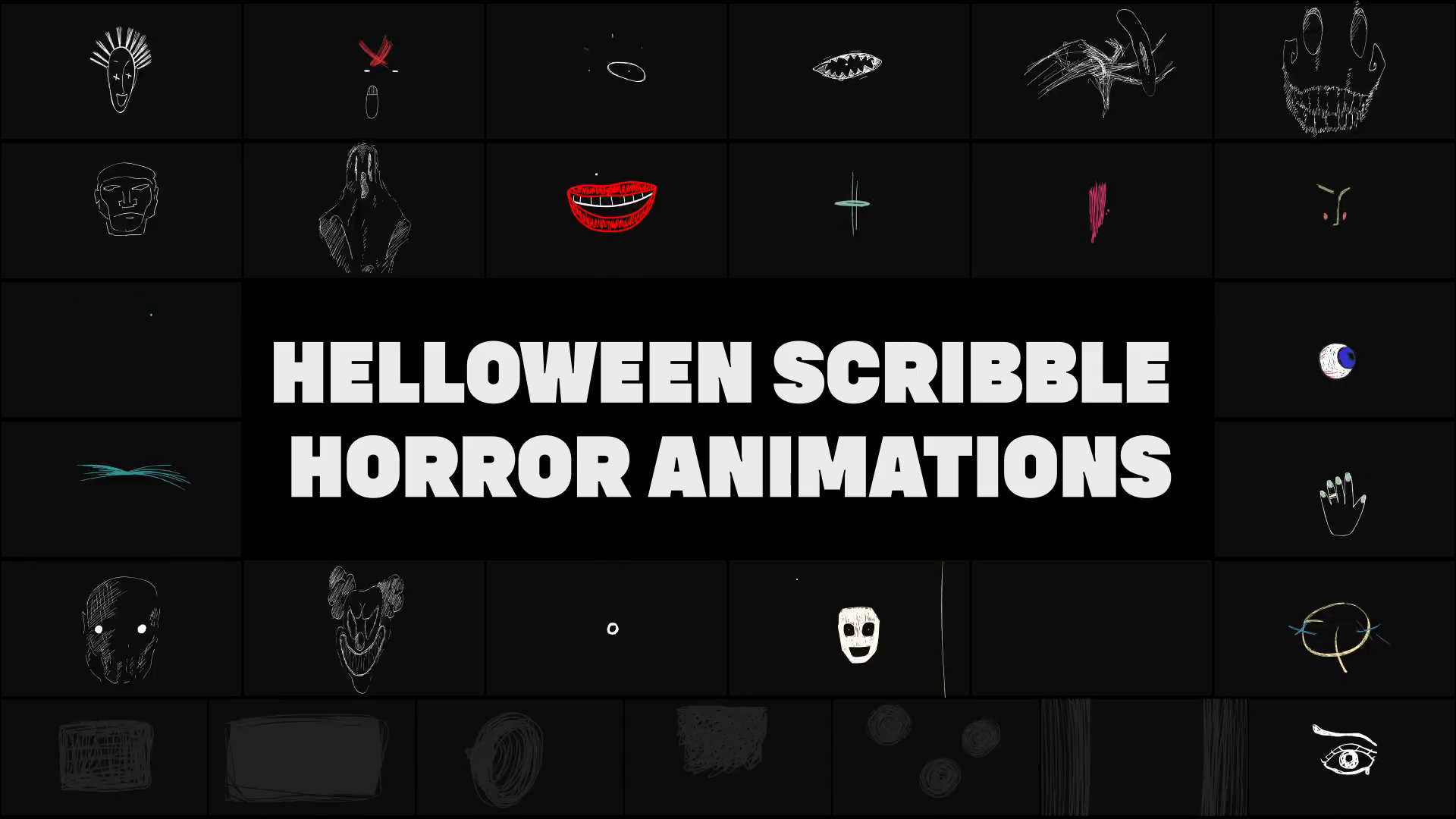 Halloween Scribble Horror Animations Is Stock Footage SBV-348558821 ...