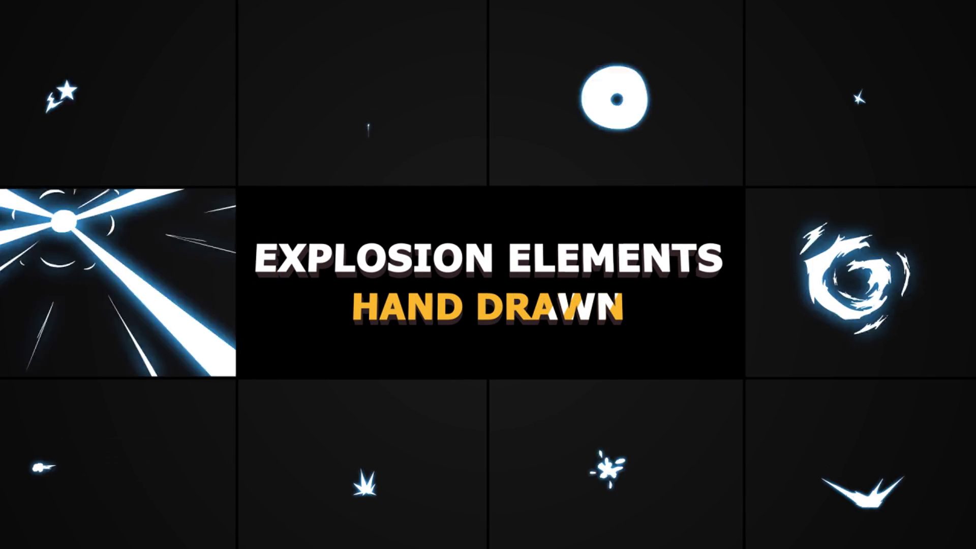 Hand Drawn Explosion Elements And Transitions - Storyblocks