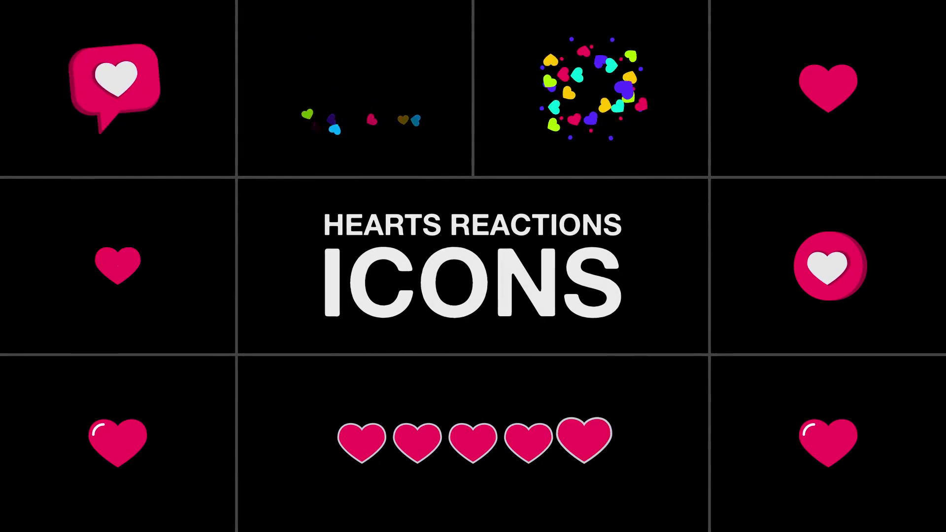 AE Template: Hearts Reactions Icons Effects SBV-352018144 - Storyblocks