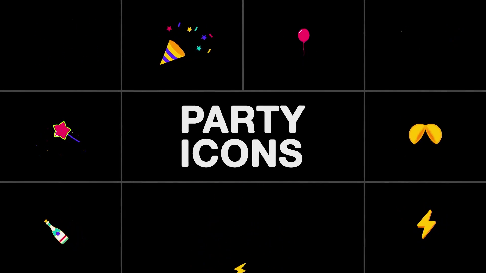AE Template: Party Icons Effects SBV-352017874 - Storyblocks