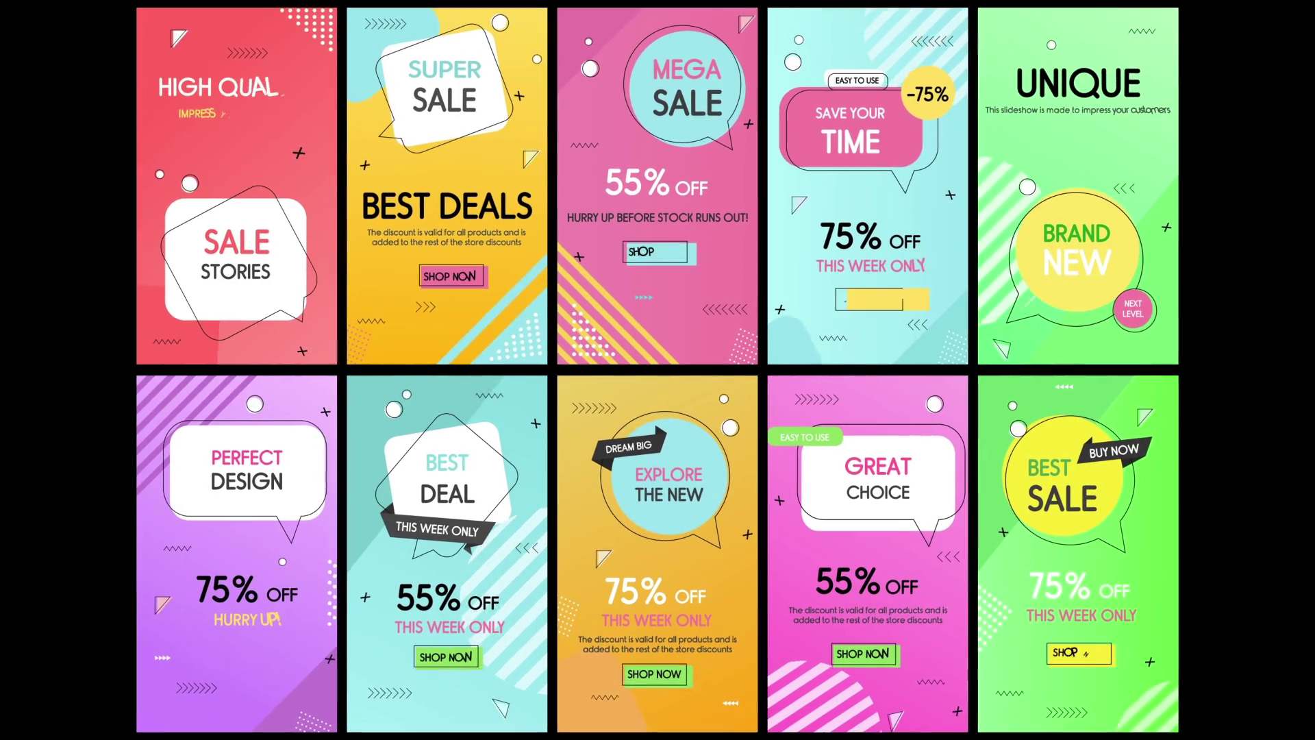 Rounded Sales Stories Premiere Pro Template SBV-347494638 - Storyblocks