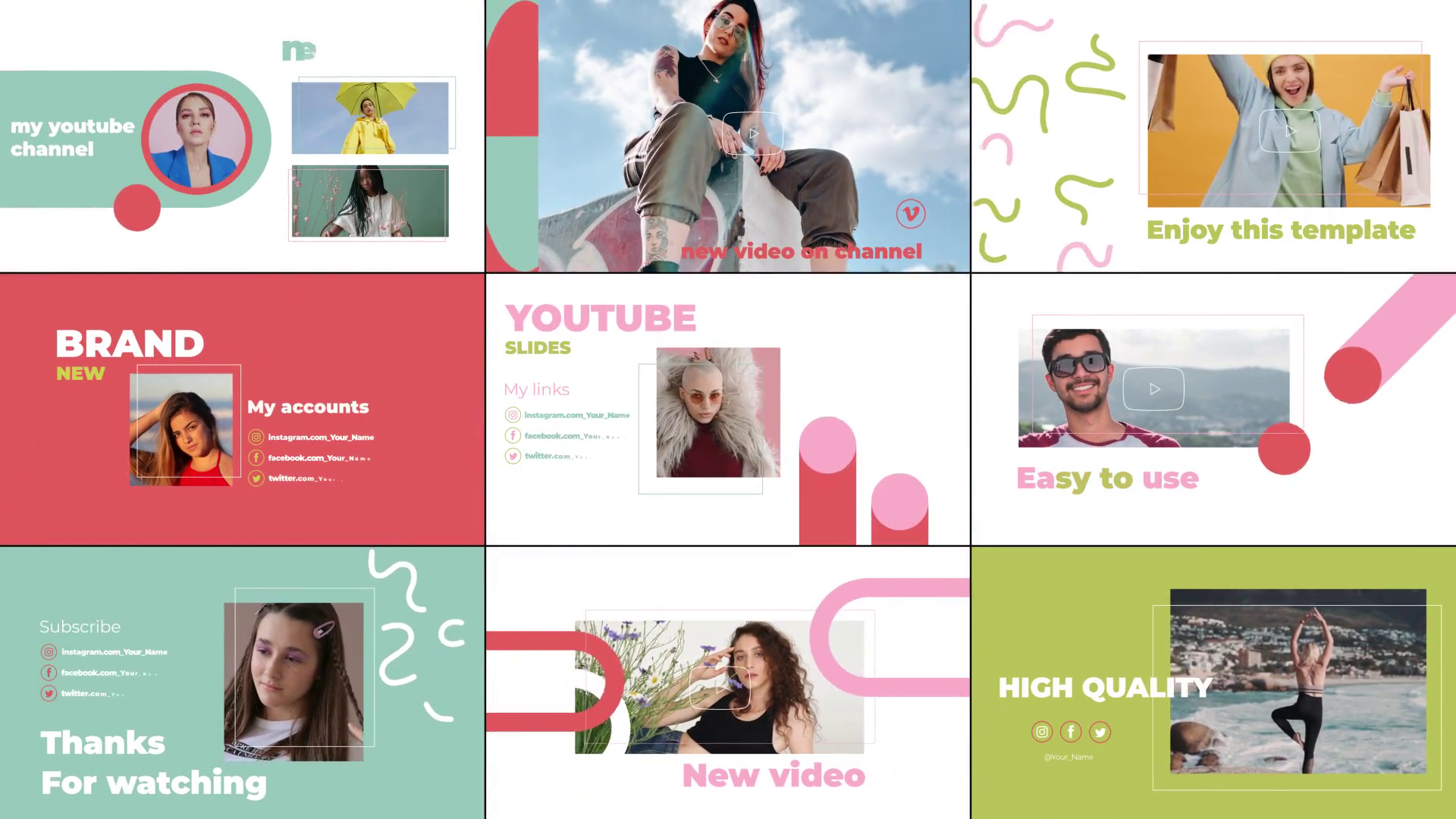 Youtube Slides Premiere Pro Template SBV-349002230 - Storyblocks