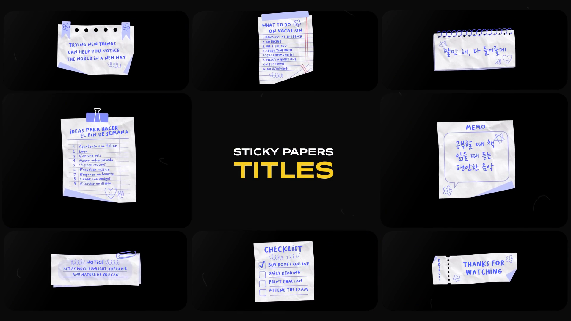 AE Template: Sticky Papers Titles Effects SBV-348594770 - Storyblocks