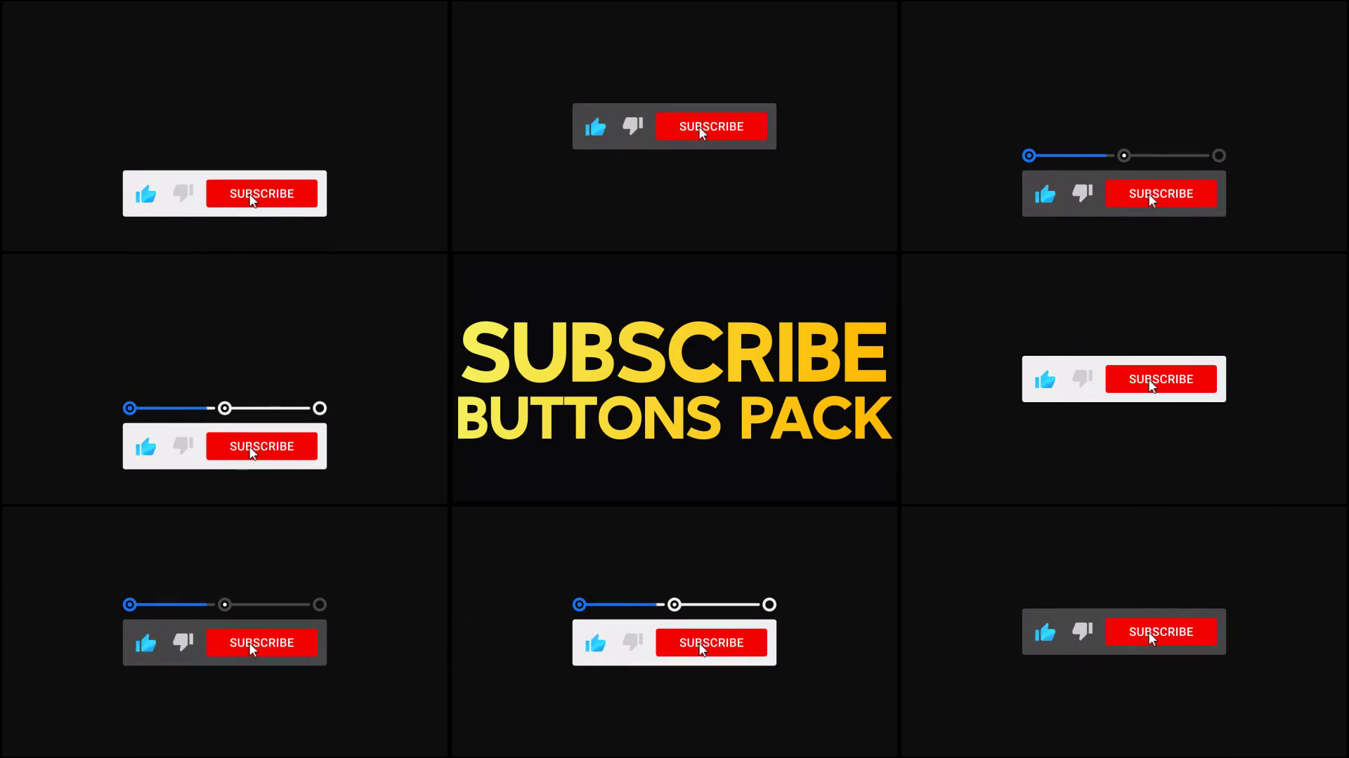 Subscribe Buttons Pack Motion Graphics Pack Stock Footage SBV-348751249 ...